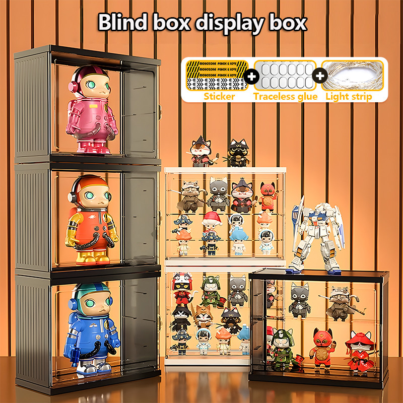 MODOFO Acrylic Display Case Popmart Storage Organizer Transparent Boxes ...