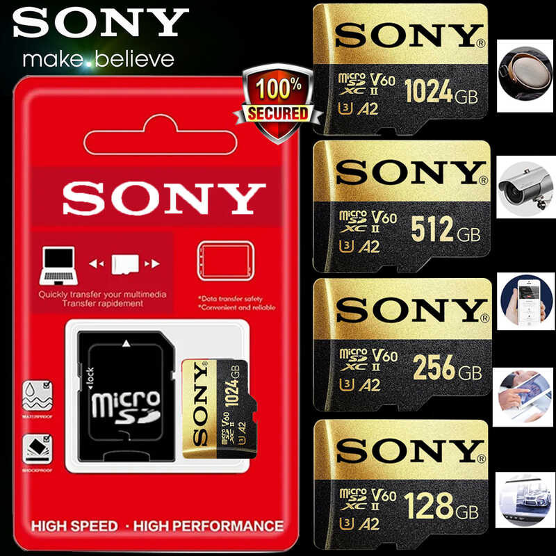 SONY Micro SD Card Class10 SD Memory Card 128GB 256GB 32GB 64GB 1T ...