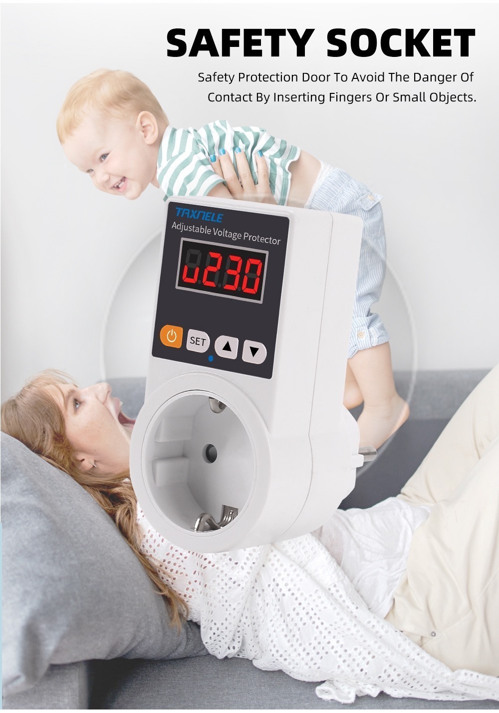 Automatic Voltage Protector Socket AC 220V Adjustable 16A Socket ...