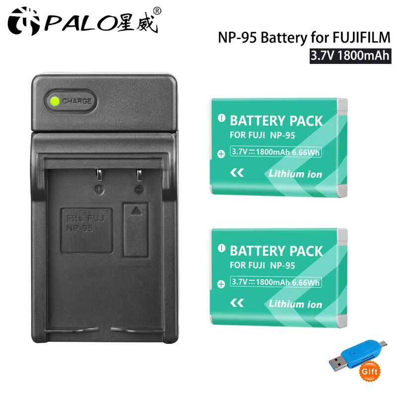Bb Np-95 3 Battery 3.7V 1800Mah NP 95 Li-Ion Batteries + Type C Charger ...