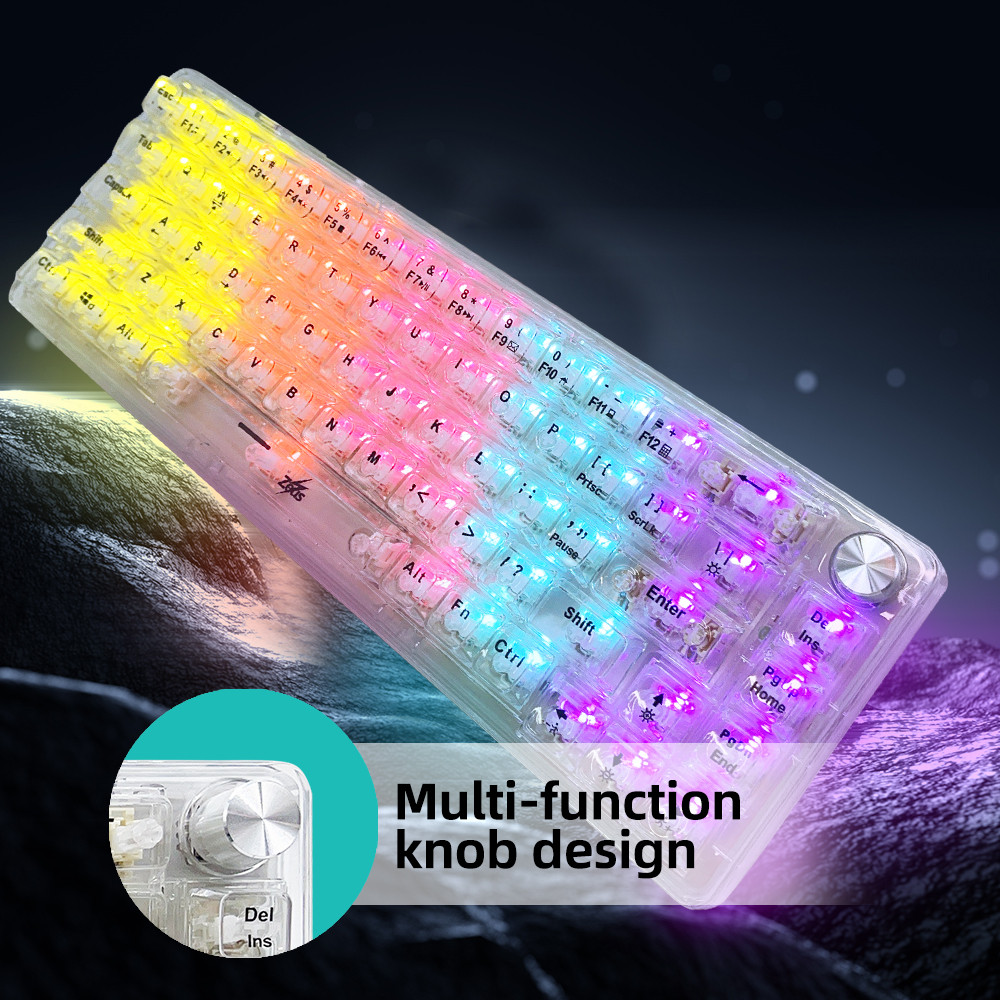 Zeus 60% Wired Transparent Mechanical Keyboard W/ Transparent Keycaps ...