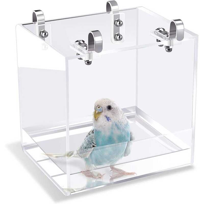 Hanging Bird Bath Cube Bird Bath Box Bowl Cage Accessory Para Sa Bird ...