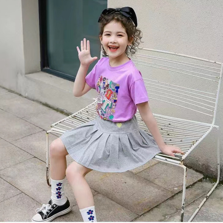 Girls Pleated Skirt Children's Summer Student JK Uniform Short Pleat ...