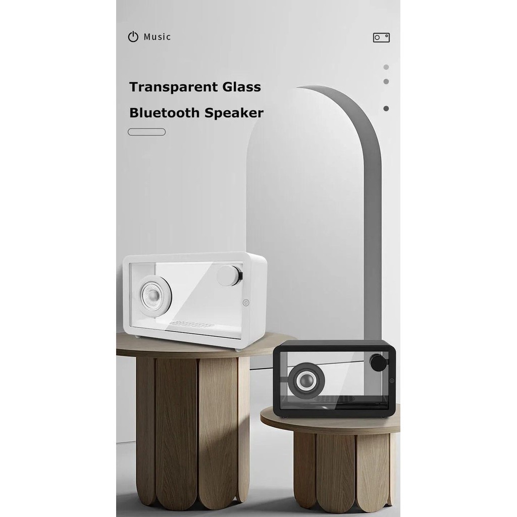 Retro Creative Transparent Plexiglass Bluetooth Speaker Subwoofer Home ...