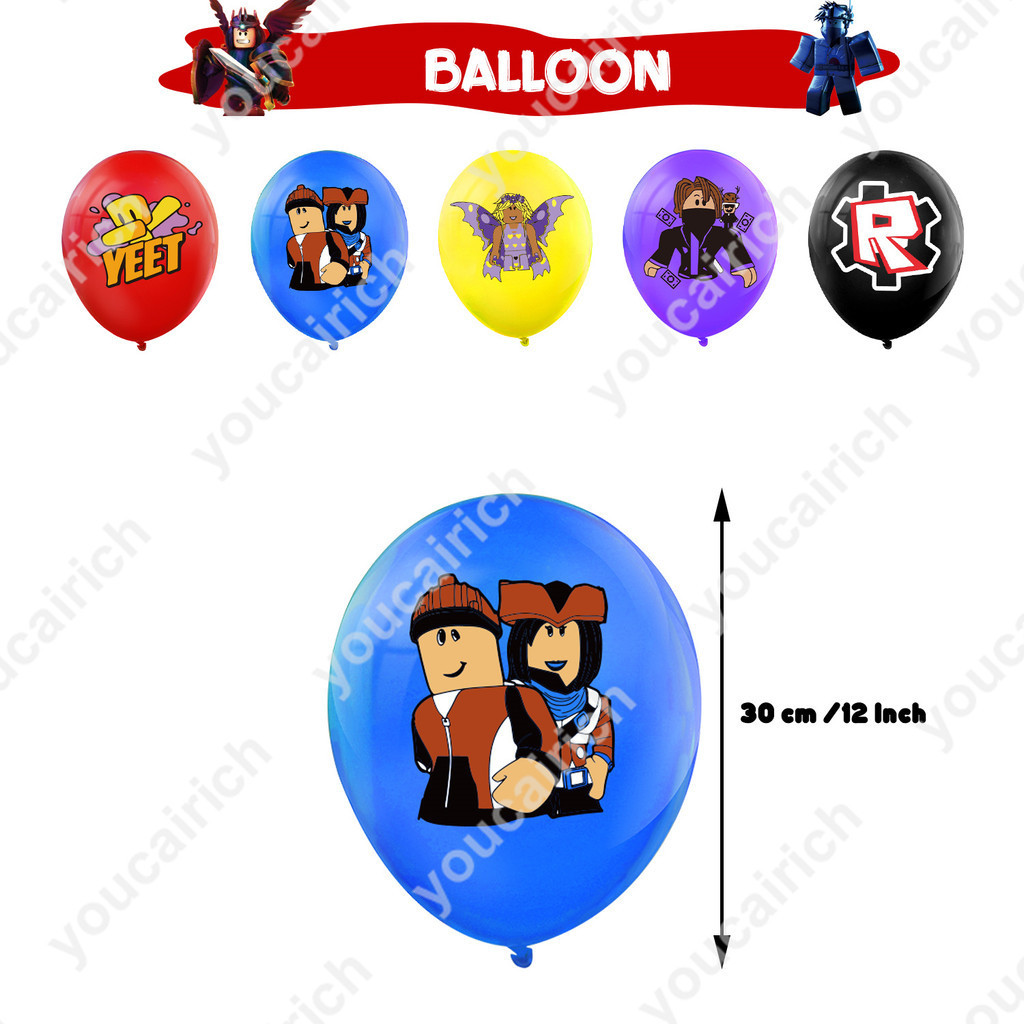 Roblox Theme Kids Birthday Party Decorations Game Robx Foil Balloon ...