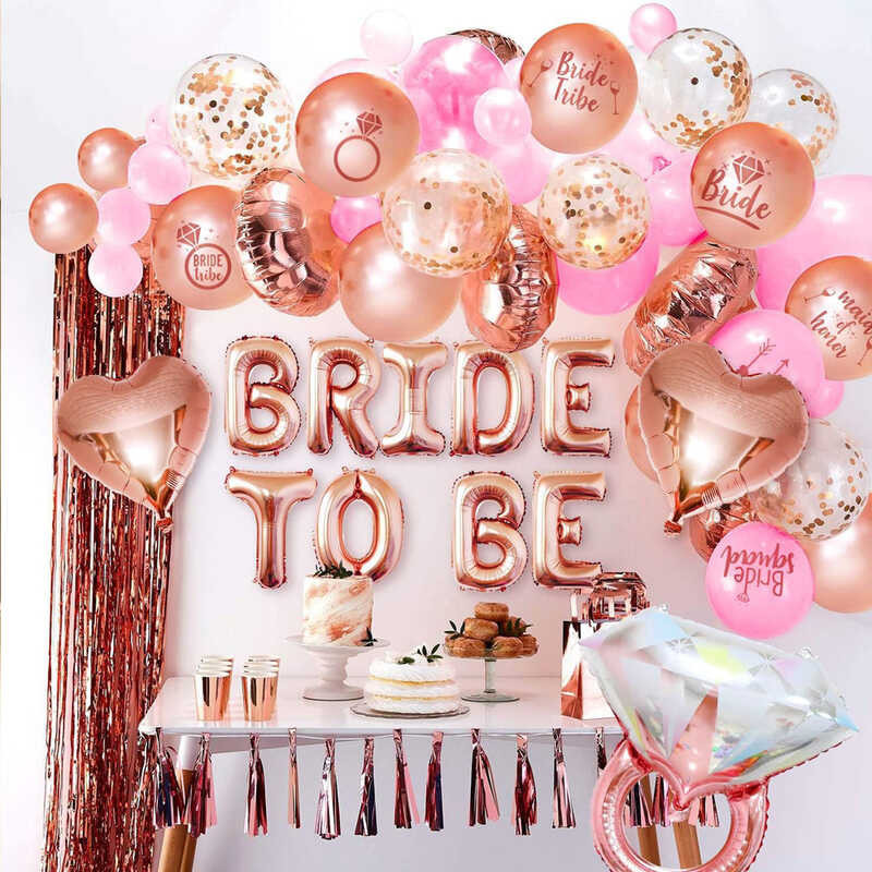 Rose Gold To Be Conjoined Bride Letter Foil Balloon Wedding Shower ...