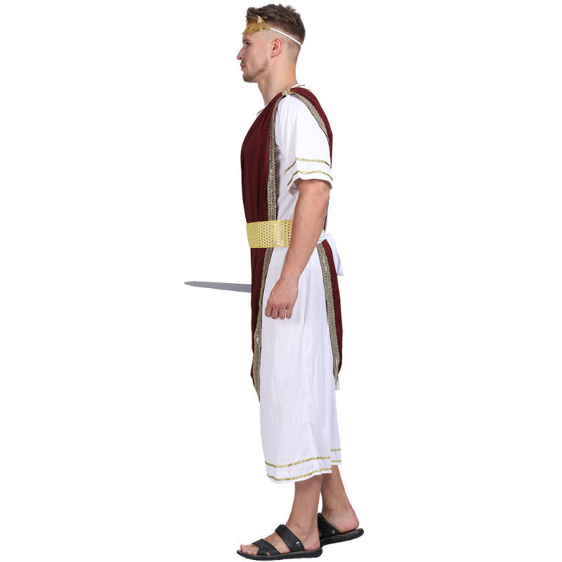 Ancient Greek Mythology Man Toga Halloween God Robe Cosplay Fancy Dress ...