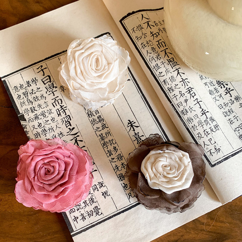 Korean Rose Flower Hair Clamp Aesthetic Style Claw Clip Fashion Elegant ...