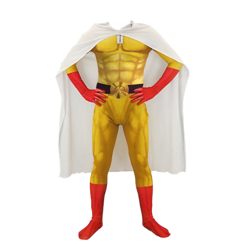 Anime ONE PUNCH-MAN Cosplay Costume Bodysuit Saitama Cosplay Jumpsuit ...