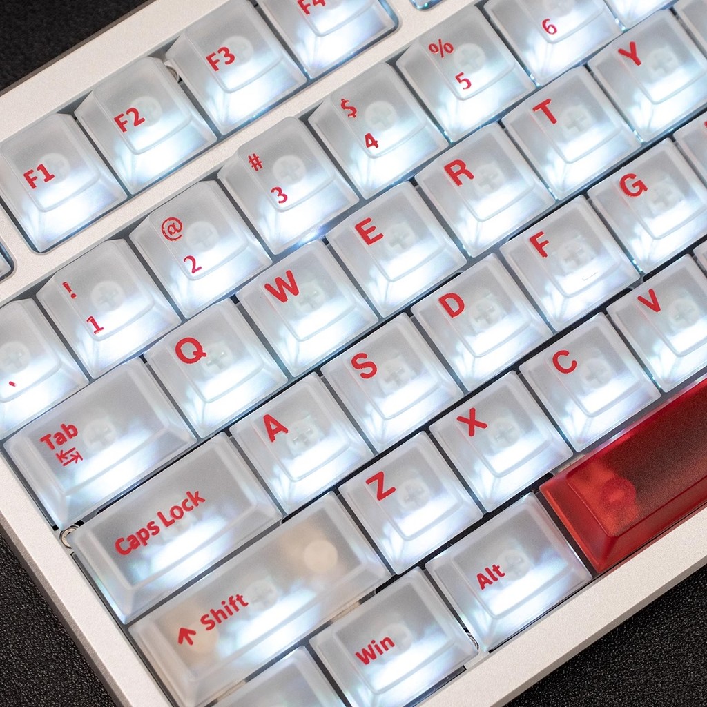 Multi-color Foggy Transparent Keycaps PBT/ PC RGB Shine Through custom ...
