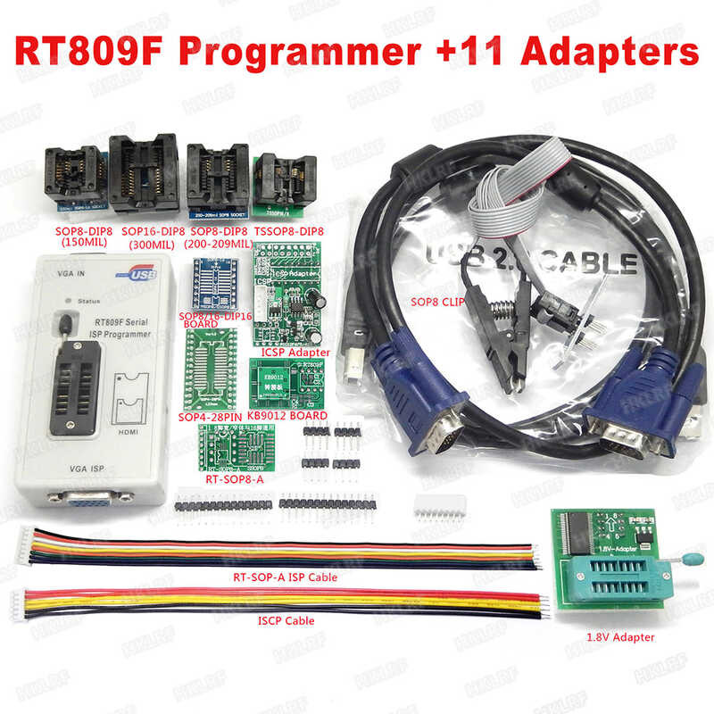 Shipping Free Rt809f Serial ISP Programmer With 11 Adapters/1.8V ...