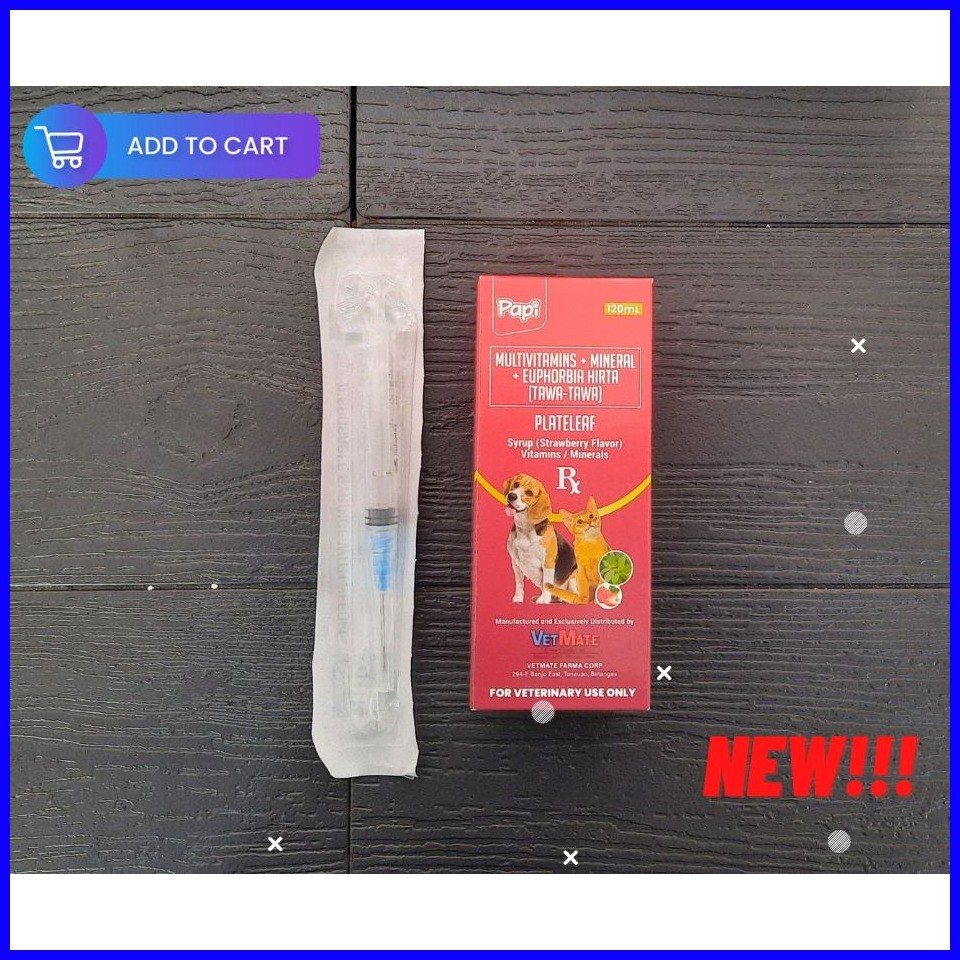 ♀ PAPI Plateleaf Multivitamins & Minerals Syrup for Dogs and Cats 120ml ...