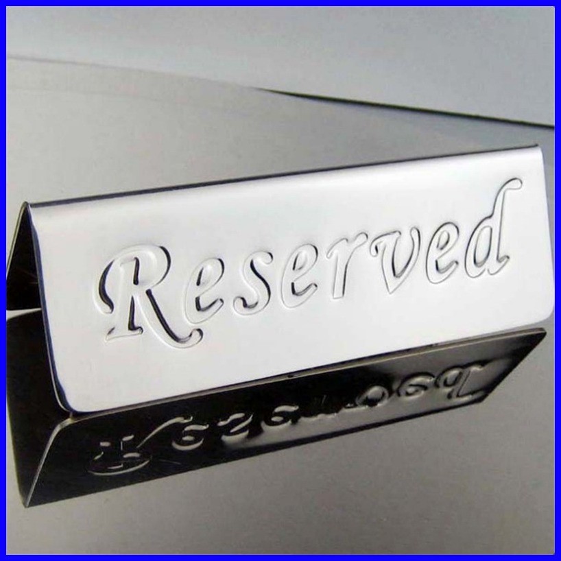 ⚽ Stainless Steel Reserved Table Sign Reserved Table Sign Reserve Seats ...