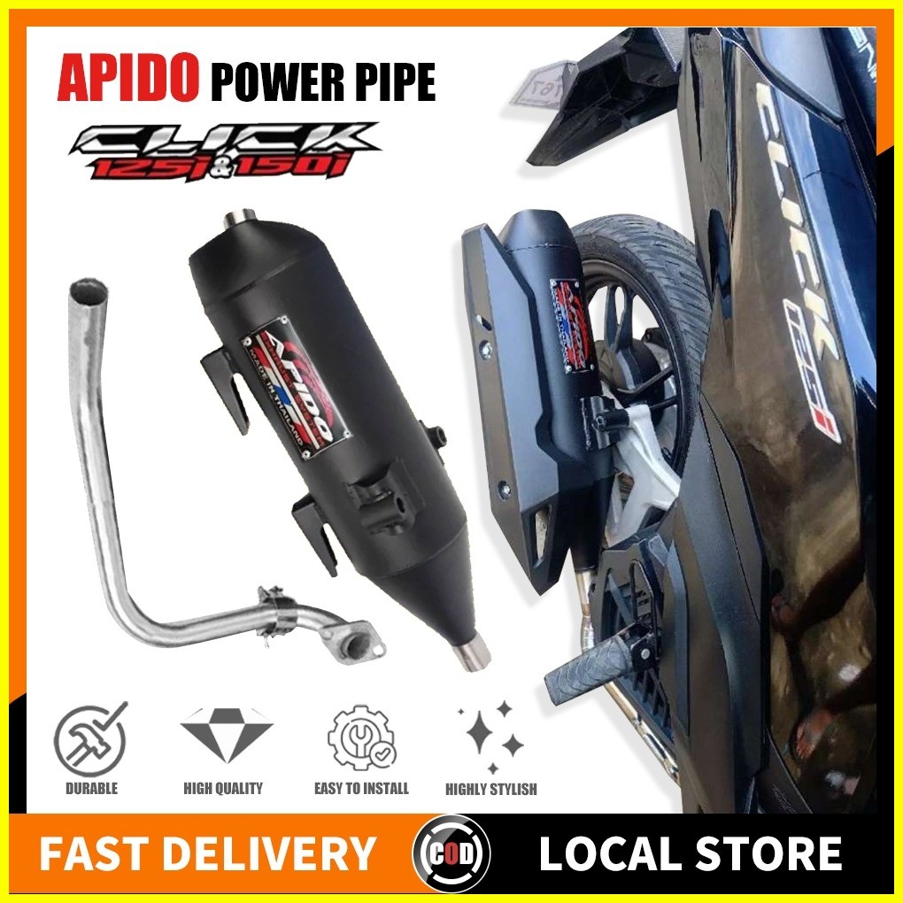 Heavy-Duty APIDO Pipe Muffler V3 Set For Click 125i 150i Power Pipes ...