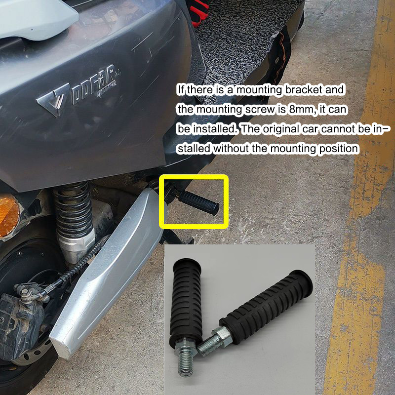 1Pair 10mm E-bike Footrests Aluminum Alloy Anti-Slip Rear Feet Pedals ...