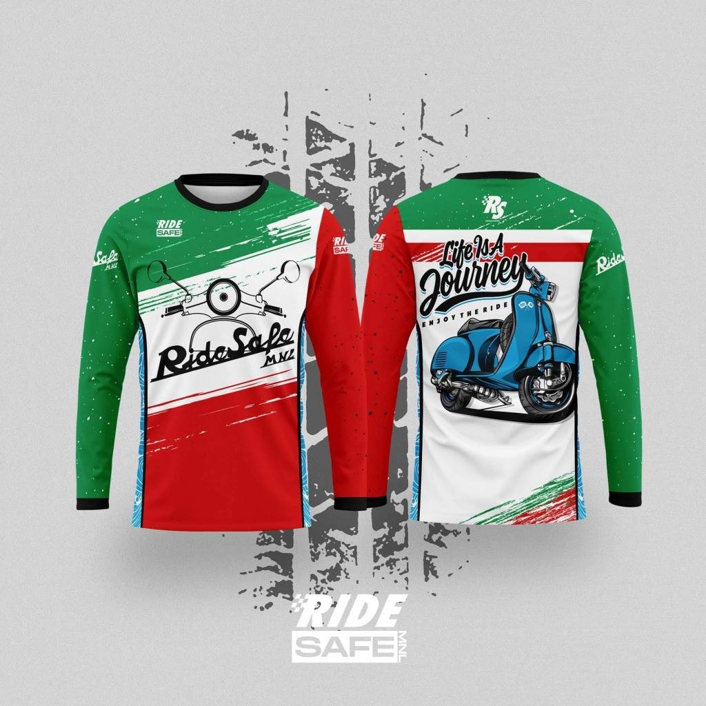 RSMNL 003 | RIDE SAFE MNL RIDING JERSEY | VESPA LIFE IS A JOURNEY LONGSLEEVES | FULL SUBLIMATION ...