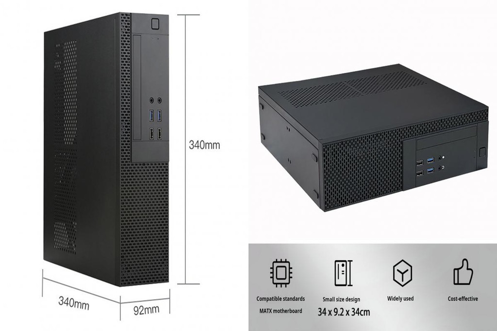 SGES Horizontal Computer Case Space-saving Computer Case 10l Capacity ...