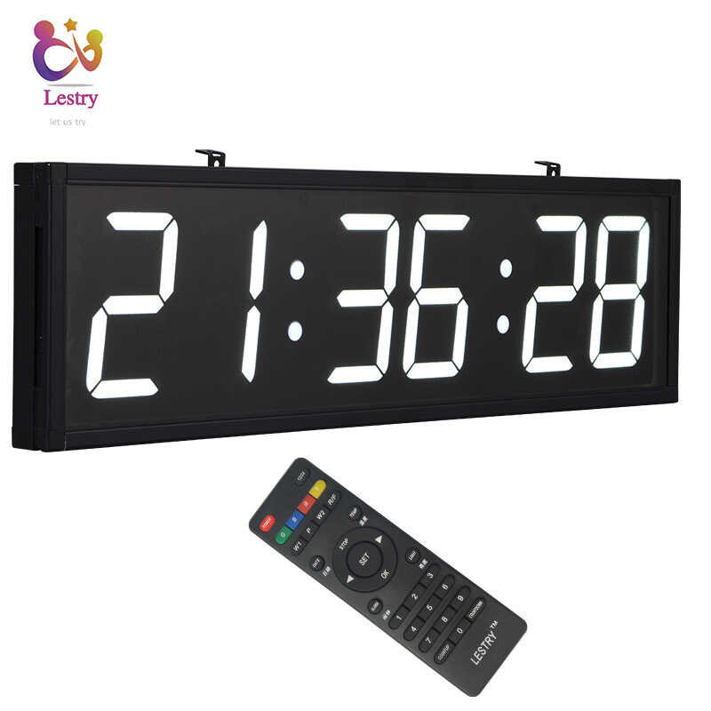 71 Super Bright Large-Sized Remote Control Timing Digital Wall Clock ...