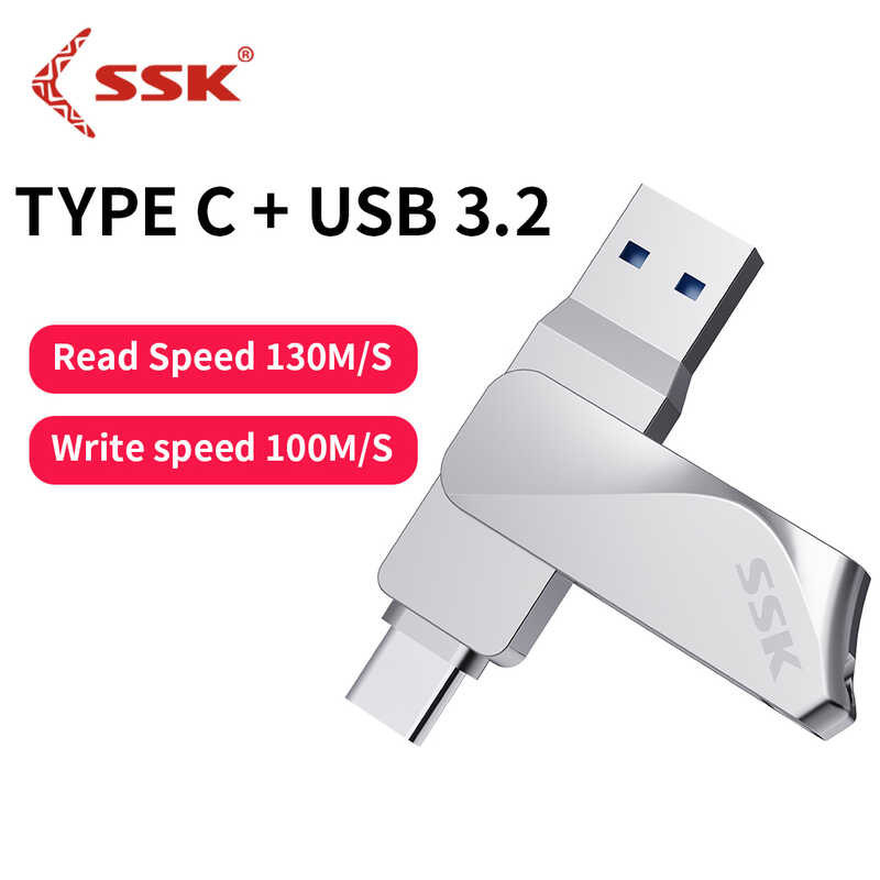 SSK 150Mb/S & Orihinal Na Type C OTG Flash Usb3.2 Thumb Drive 64Gb 128Gb 256Gb | Shopee Philippines