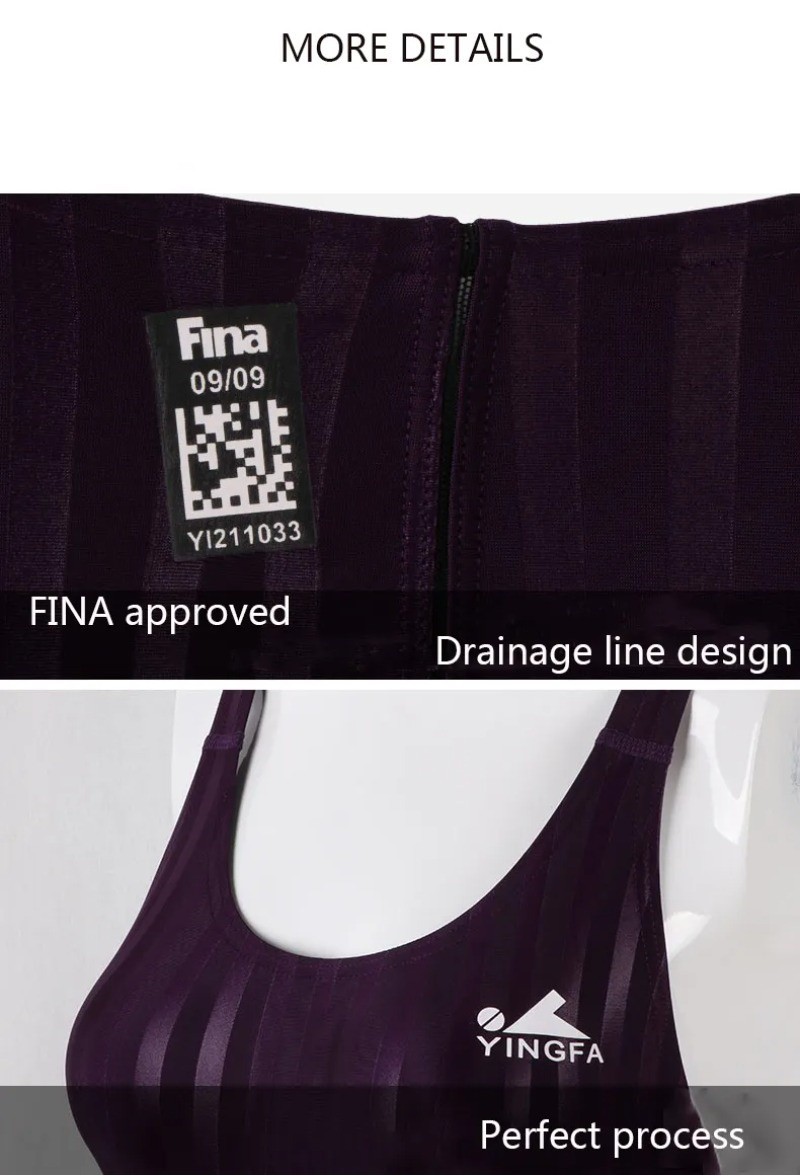 Original YINGFA Competitive Swimsuit Mercerization Fabric Purple High ...