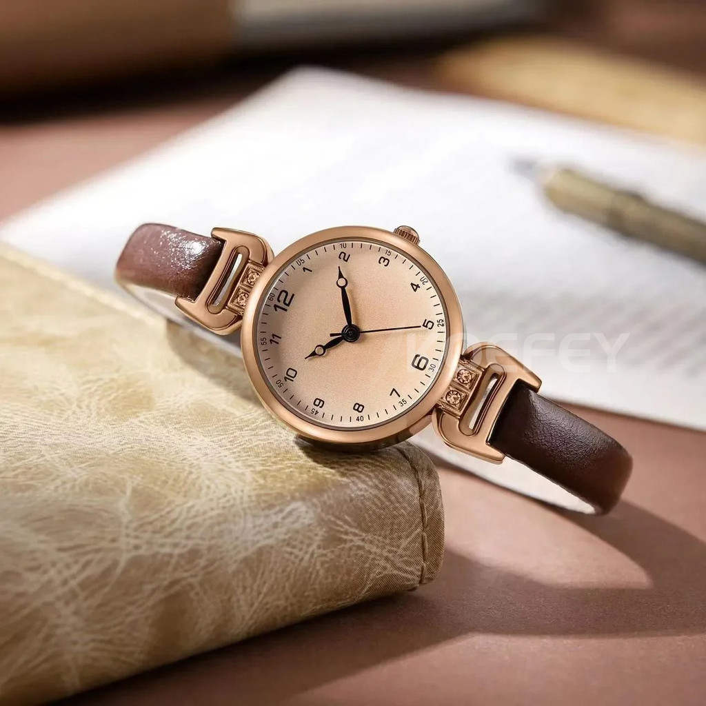 Women Watch Thin Pu Leather Strap Retro Samll Round Dial Watches ...