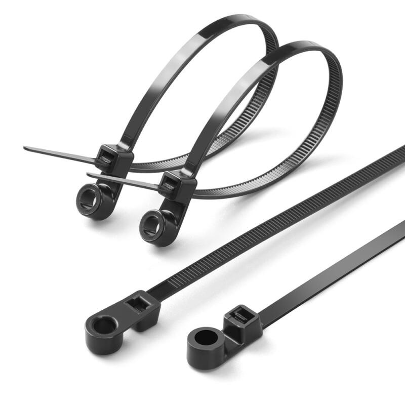 100pcs Nylon Cable Ties with Screw Holes, Self-locking for Bundling and ...
