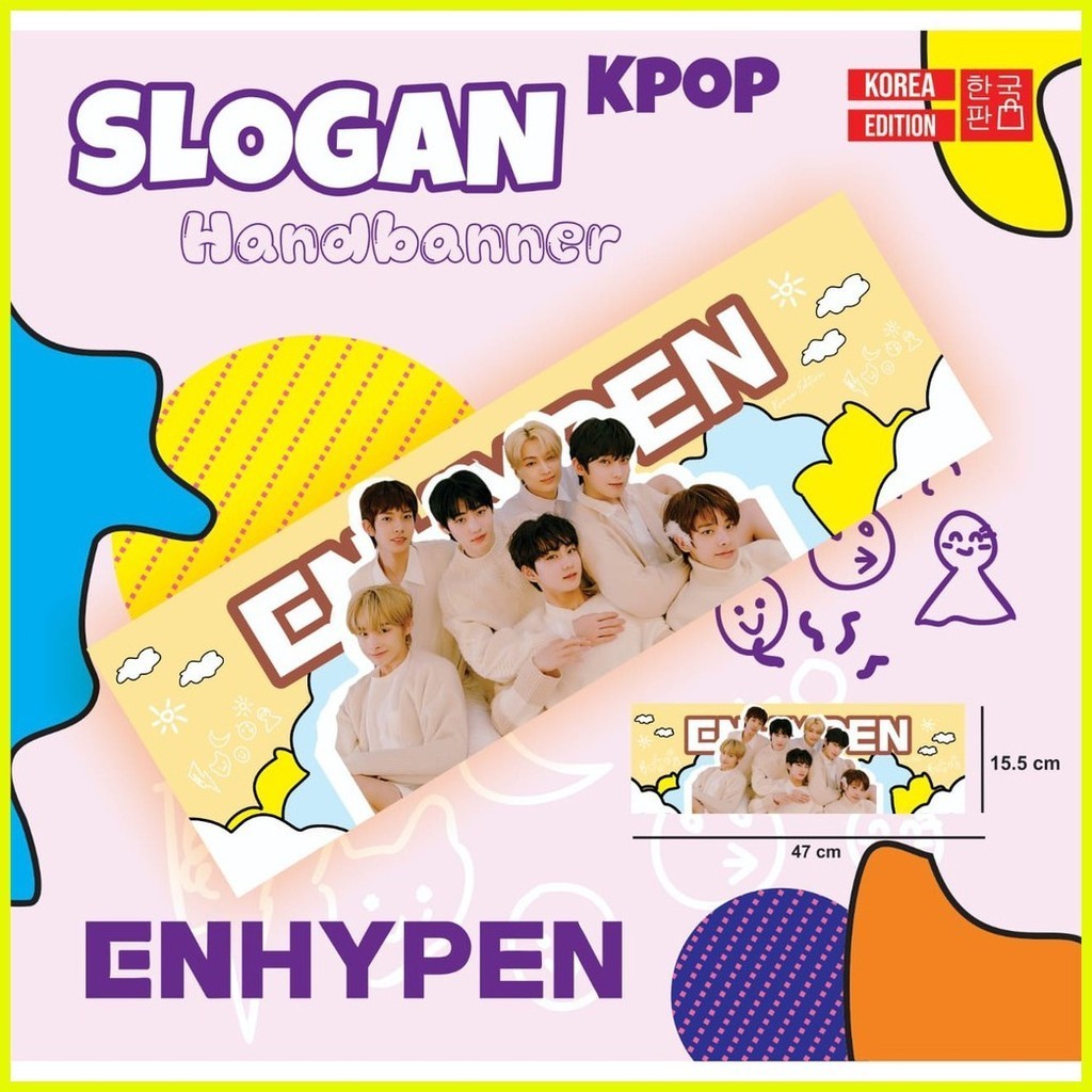 Hand Banner Slogan TREASURE ENHYPEN BTS EXO X1 Blackpink Stray Kids ...