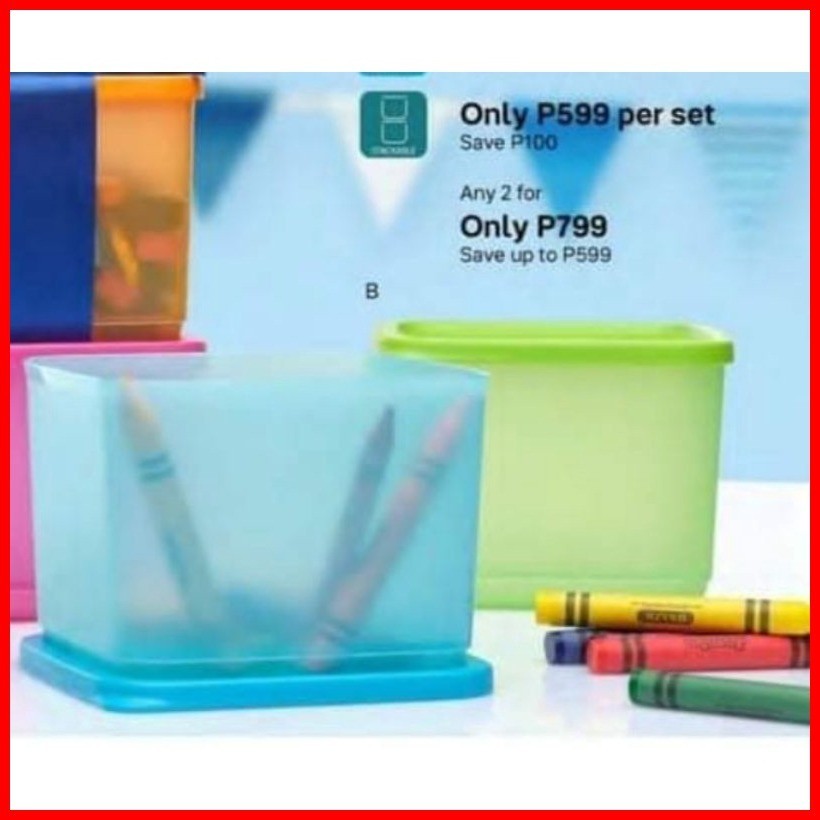 Tupperware 2pc Fridgemate Medium Square Rounds 1L | Shopee Philippines