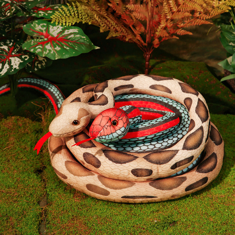 300cm Simulation Snake Plush Toy Horrible Lifelike Snake Plushies ...