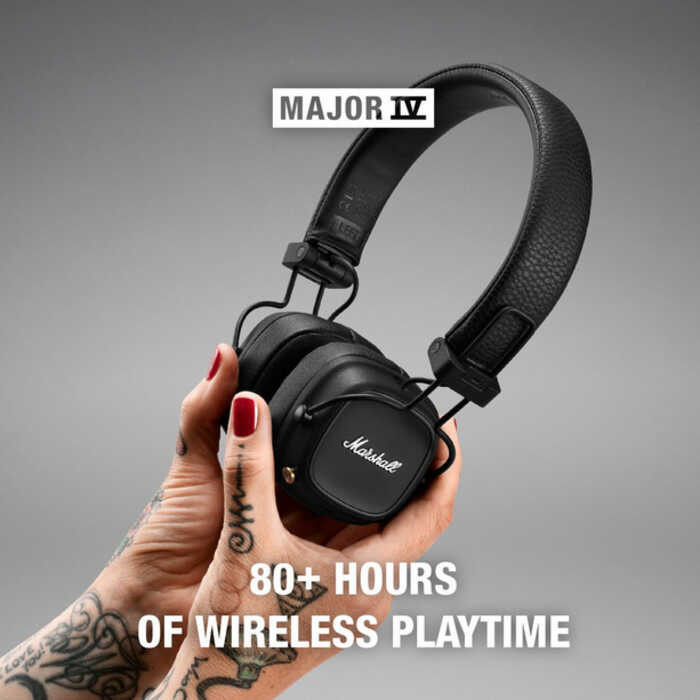 Marshall Mor IV Wireless On Ear Headphones with Mic Headset Deep Bass ...