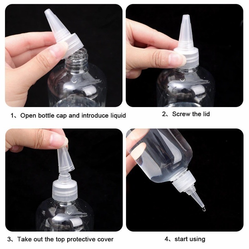 500/1000ml Transparent Squeeze Bottle - Ink Glue Container - Plastic ...