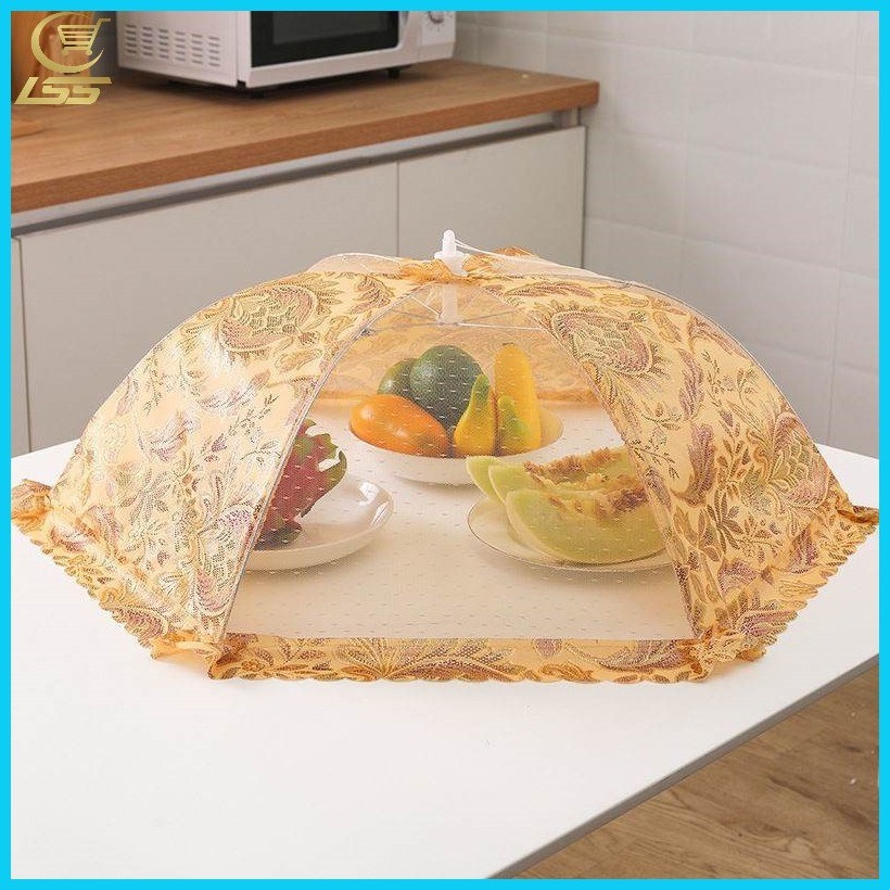 ☂ Efeq Kitchen Table Food Cover Collapsible Pop Up Lace Food Cover Tent ...
