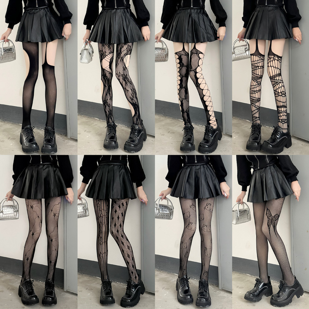 Gothic Fishnets Stockings Lolita Mesh Tights for Women JK Netting ...
