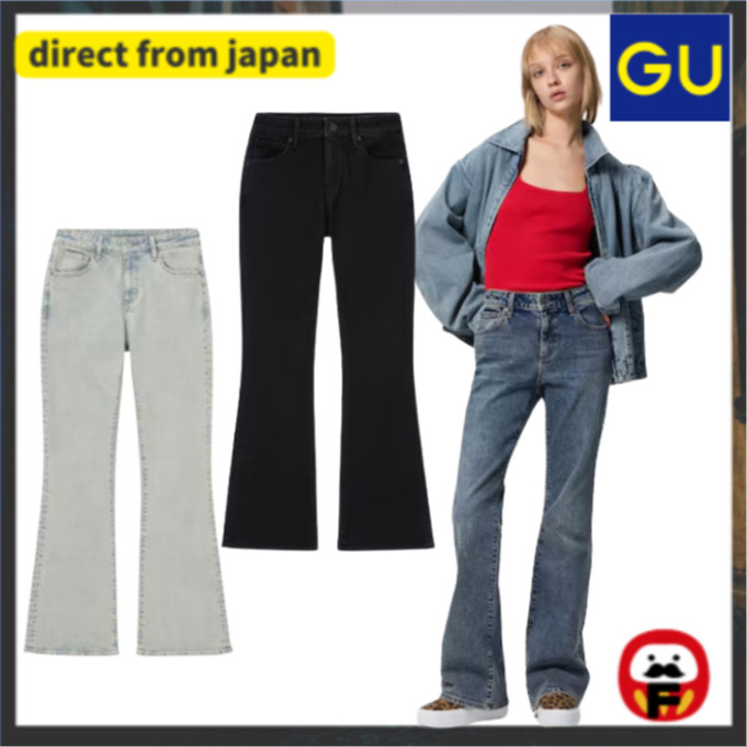 GU Slim Flare Jeans + EC (Longer Length) Denim Pants 2025SS【Direct From ...