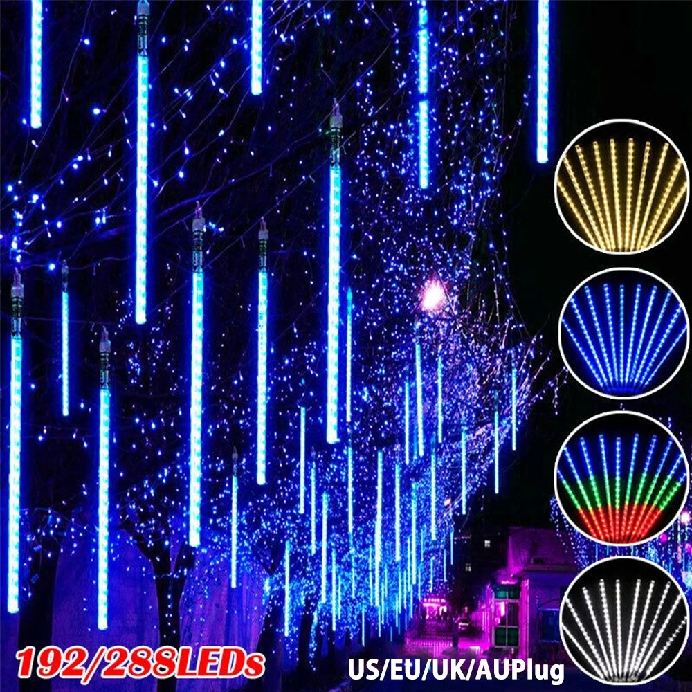 READY STOCK Outdoor Waterproof 3.5M 192/288 LED Meteor Shower Rain ...