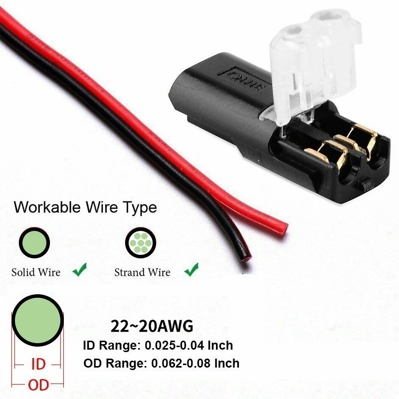 1-5Pcs Car Wire Electrical Cable Crimp Terminals- 2 Pin Way Plug ...