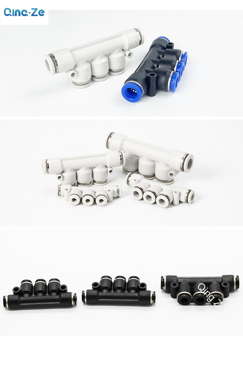 Air Pneumatic Fitting T 5 Way 4mm 6mm 8mm 10mm 12mm OD HoseTube Slip ...