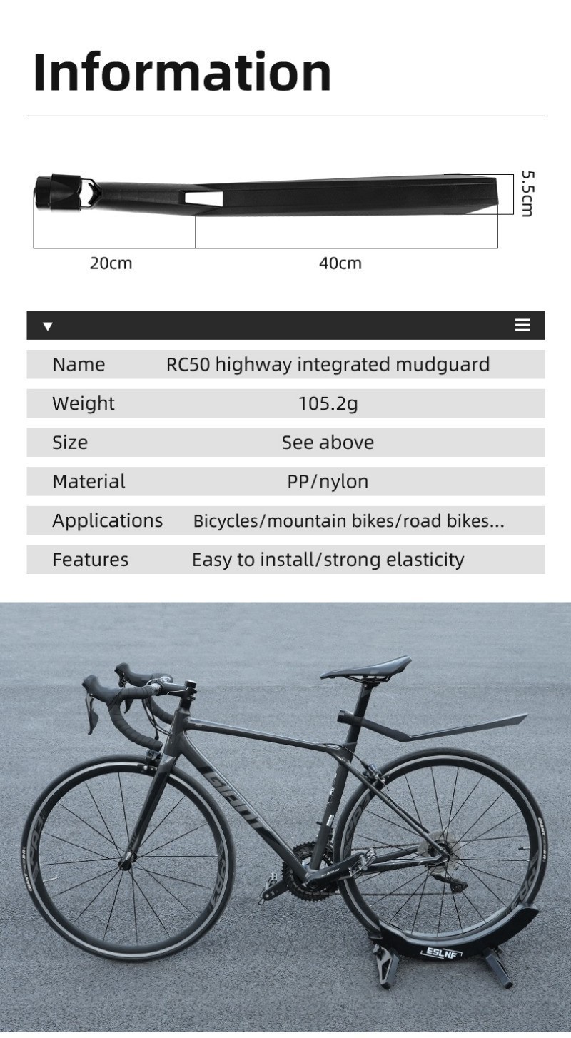 BUCKLOS Bike Fender Light WeightFender Deflector for MTB Road Bike ...