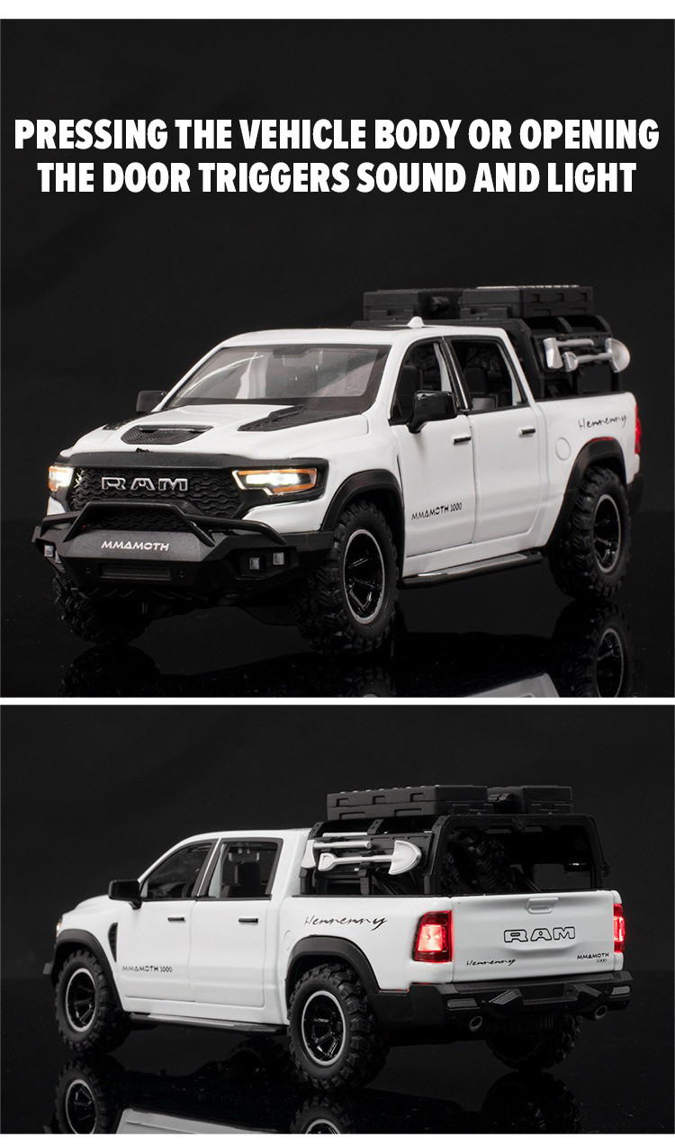KLT 1:32 Dodge Ram Mammoth Pickup Metal Alloy Toys Car Model Diecast ...