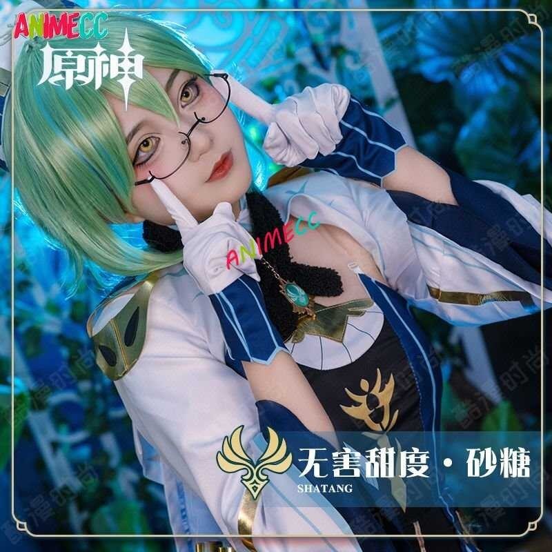Sucrose Genshin Impact Cosplay Costume Saccharose Wigs Anime Suit Dress ...