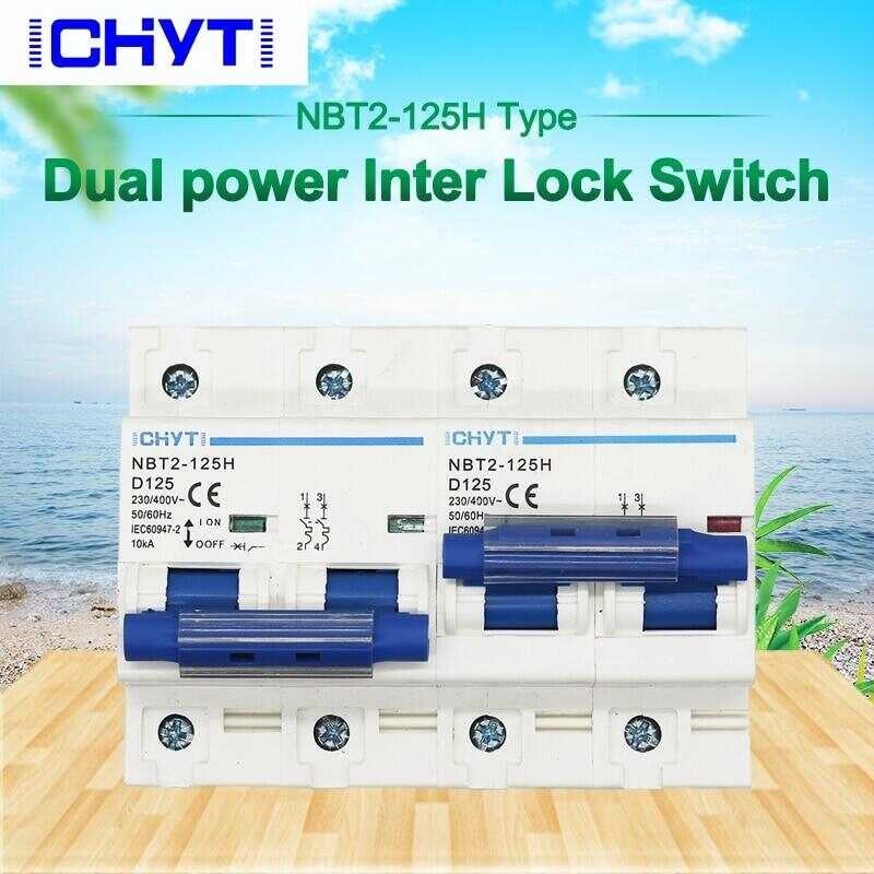 125A 2P 100A MTS Dalawang Kapangyarihan Manual Transfer Switch Inter ...