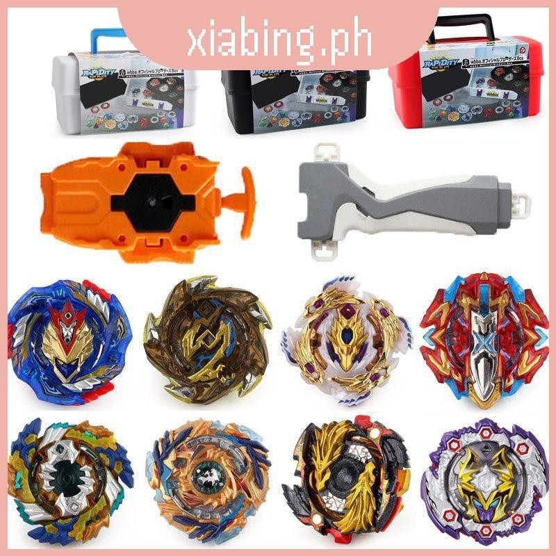 Beyblade Burst 8x Set Spinning With Grip Launcher + Portable Storage ...