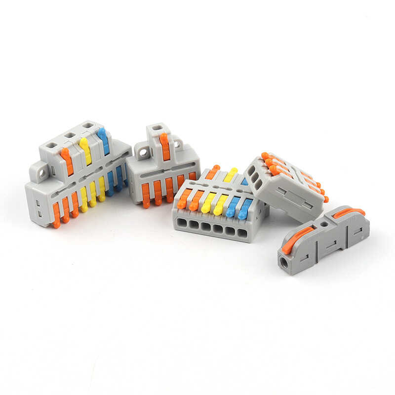 2a 5pcs Universal Compact Wire Connector Splitter Quick Electrical Cable Splice Terminal Block