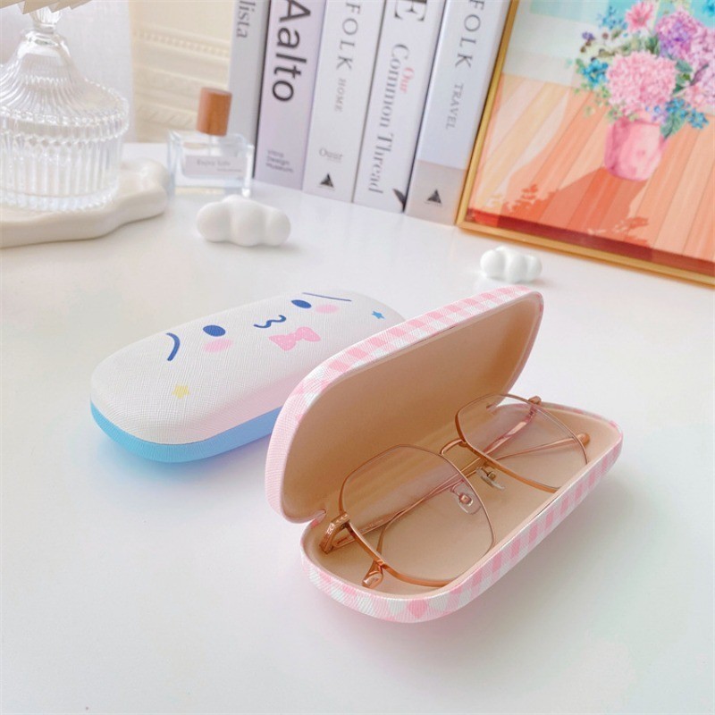 Sanrio Glasses Box Cute Cartoon Melody Kuromi Hello Kitty Pu Leather ...