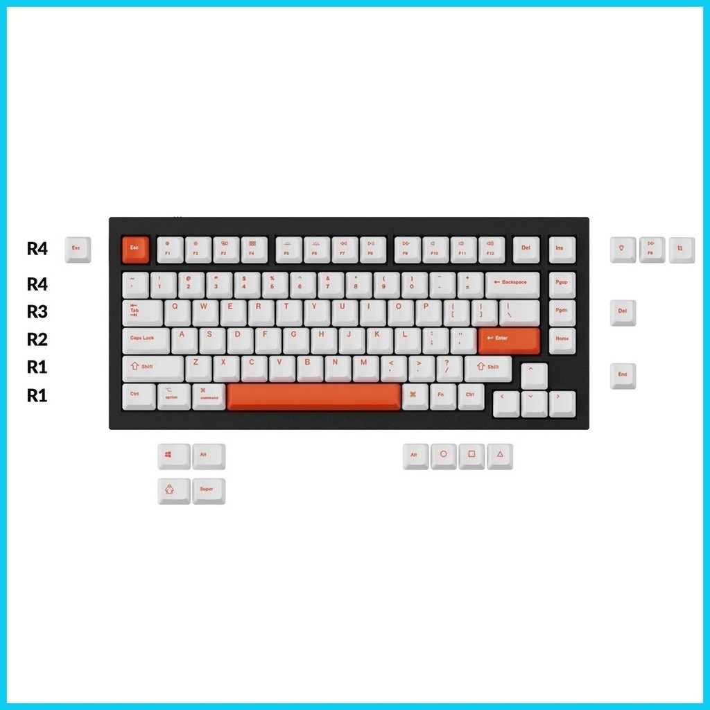 ☪ Keychron PBT Keycap Set Dye-Sub OEM-profile for Q1/Q2/K2/K6 75% 65% ...