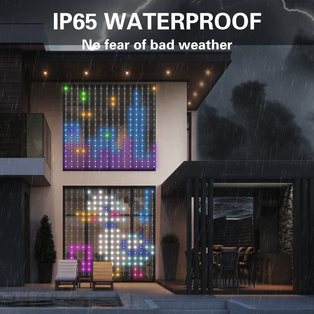 Smart APP Control LED Window Curtain Light 5V USB WS2812B RGBIC Dream ...