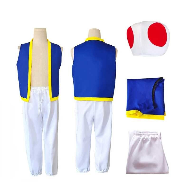 Kinopio Toad Game Cosplay Costume Uniform Hat Full Set Kids Bros Role ...
