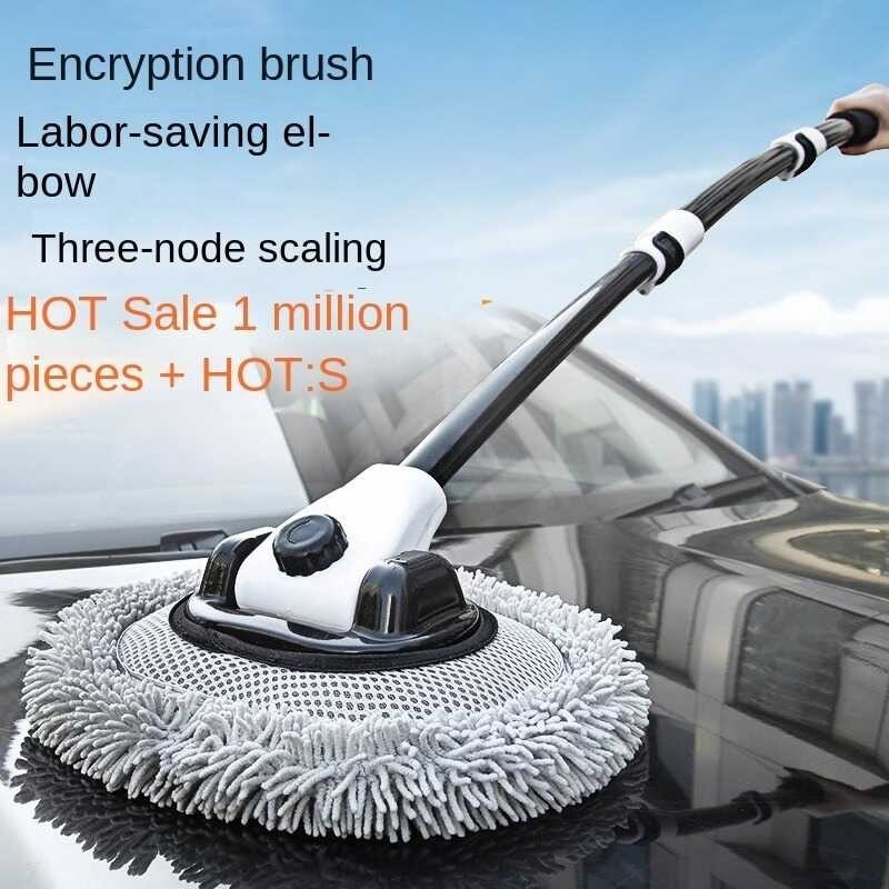 Mop Retractable Curved Pole Wash Brush Wiper Window Car Cleaning Tools ...