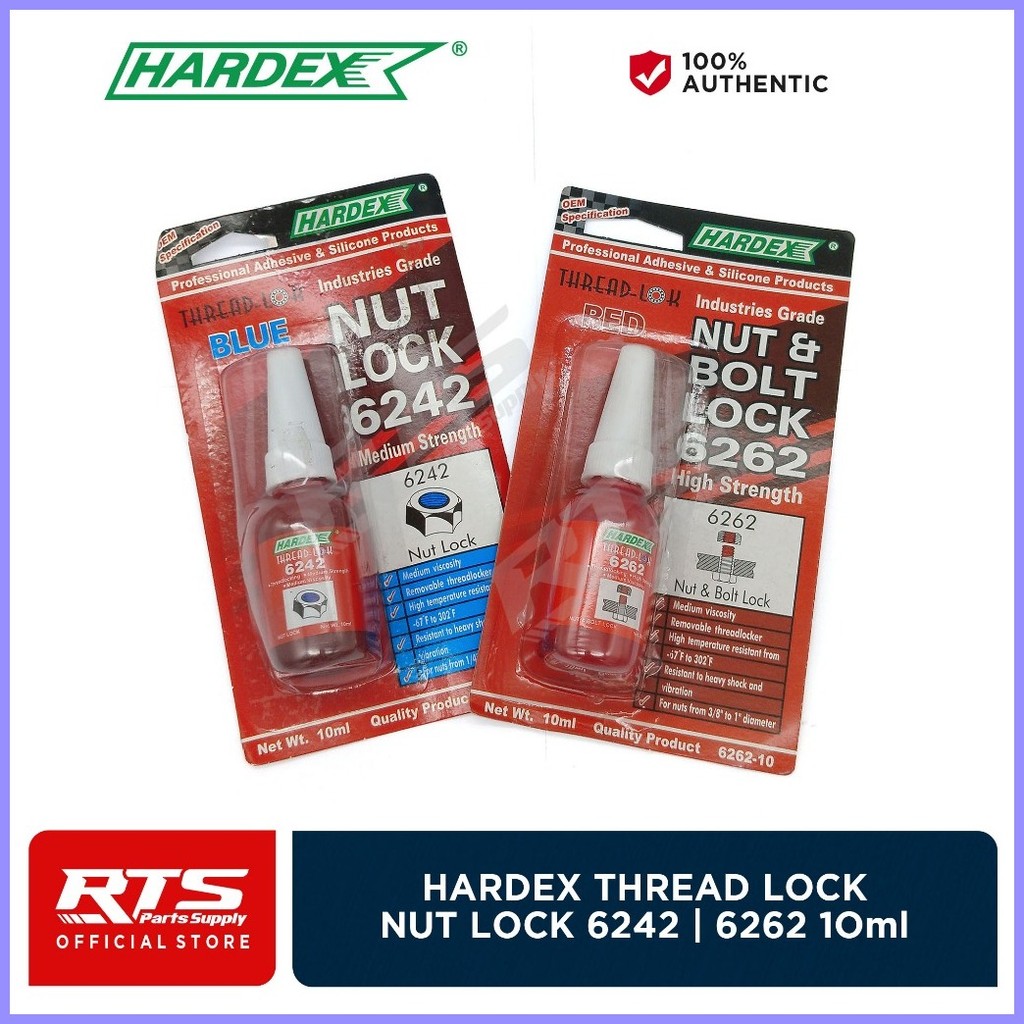 Hardex Threadlock Blue Nut Lock Adhesive 10ml ( Medium Strength 6242 ...