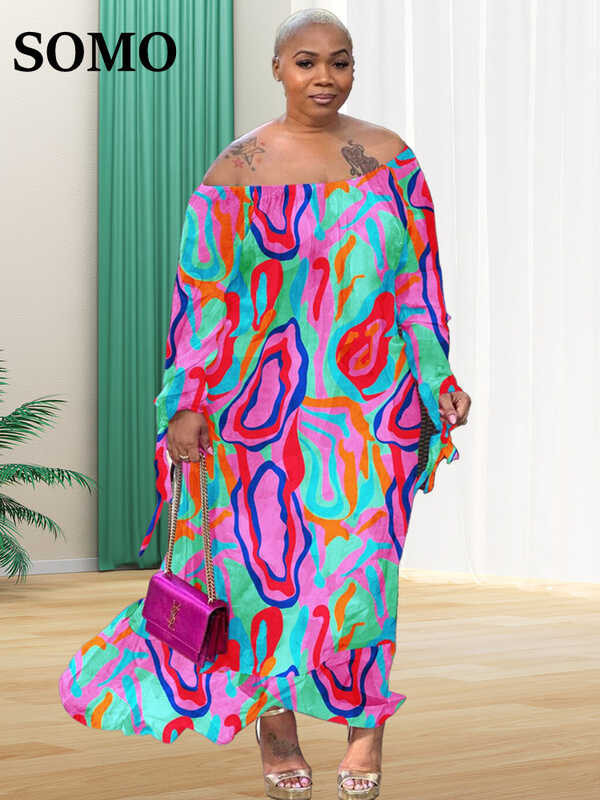 3 SOMO Plus Size - Africa Maxi Dress New In Summer Dresses Formal Loose ...